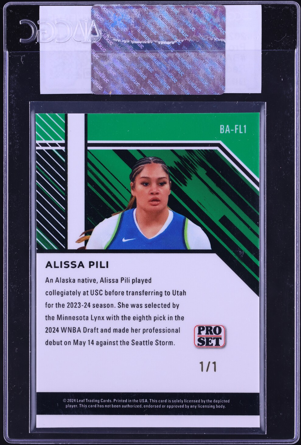 2024 Leaf Collective Pro Set Red Shimmer Alissa Pili ROOKIE 1/1 #BA-FL1 ...