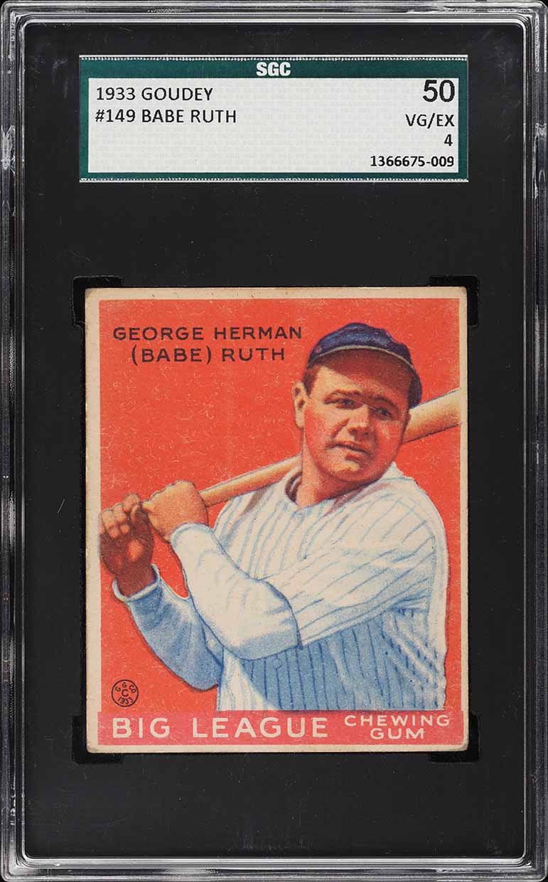 1933 Goudey Babe Ruth #149 SGC 4 VGEX on Fanatics Collect