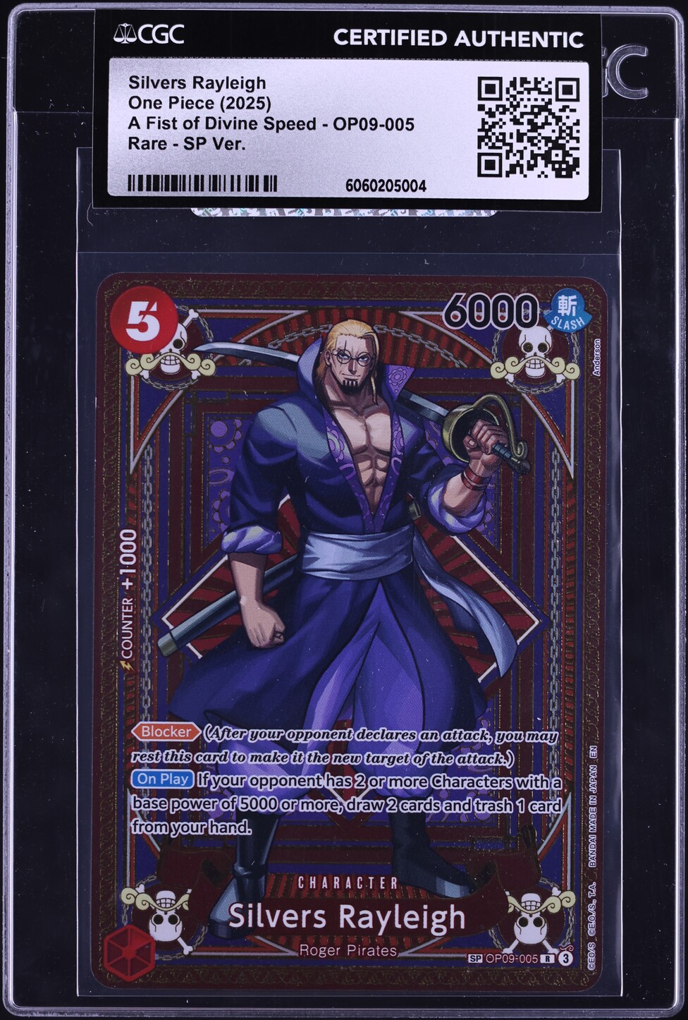 2025 One Piece Fist Divine Speed SP Version Silvers Rayleigh #OP09-005 CGC AUTH on Fanatics Collect