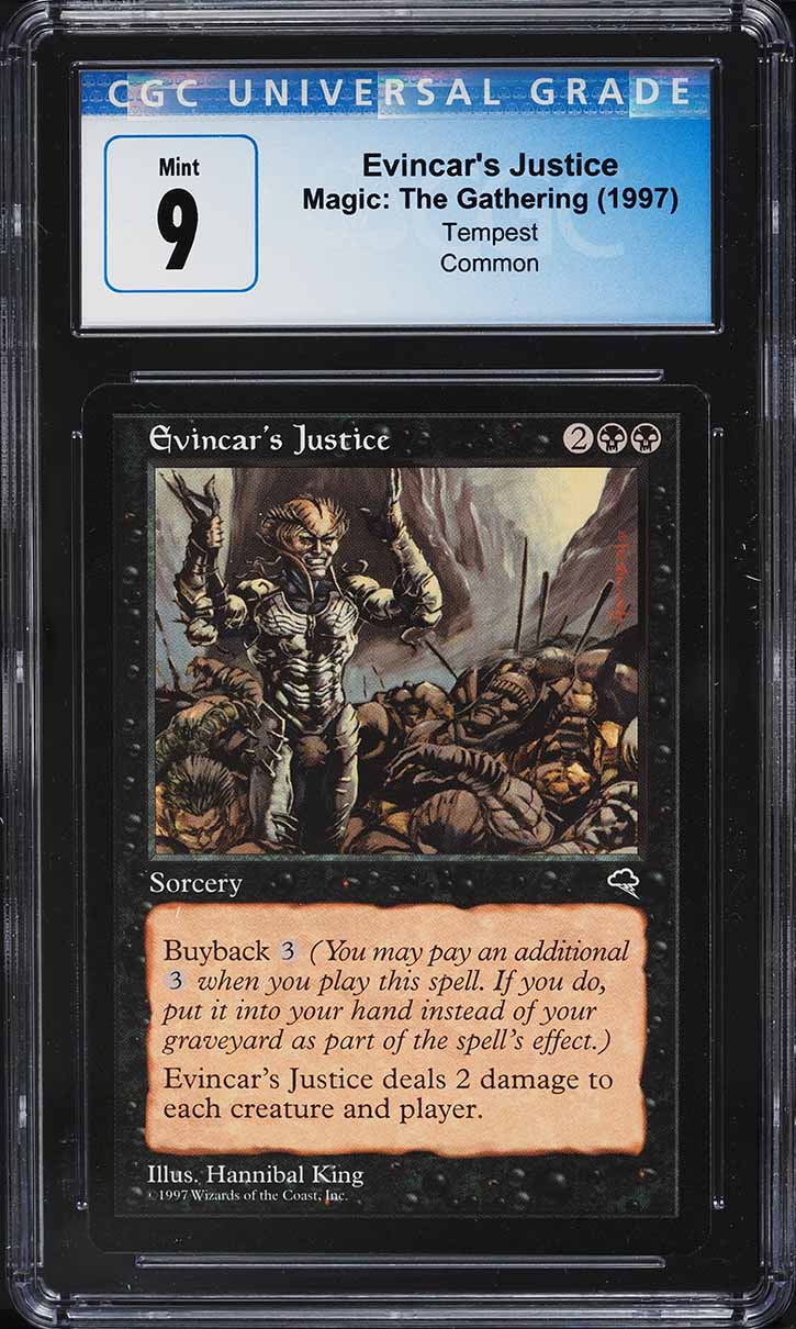 1997 Magic The Gathering MTG Tempest Evincar's Justice CGC 9 MINT on ...