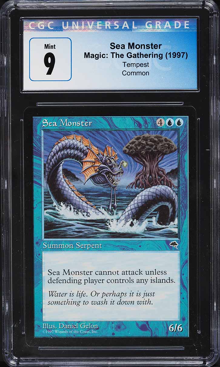 1997 Magic The Gathering MTG Tempest Sea Monster CGC 9 MINT on Fanatics ...