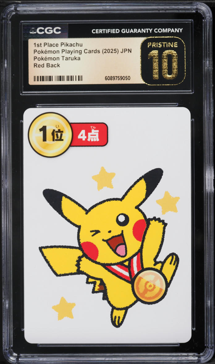 2025 Pokemon Japanese Playing Cards Taruka Red Back 1st Place Pikachu CGC 10 PRISTINE on ...