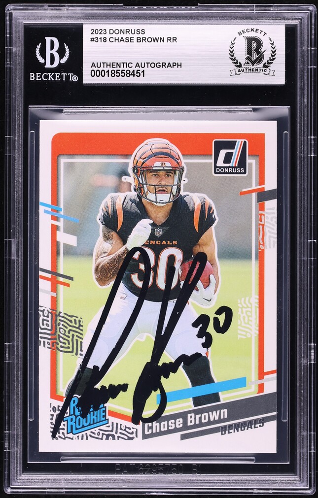 2023 Donruss Football Chase Brown ROOKIE AUTO #318 BGS AUTH on Fanatics Collect