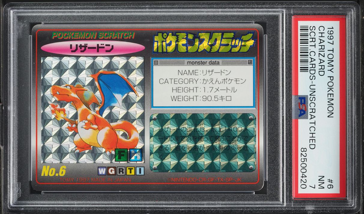 1997 Pokemon Japanese Tomy Scratch Cards Unscratched Charizard #6 PSA 7 ...