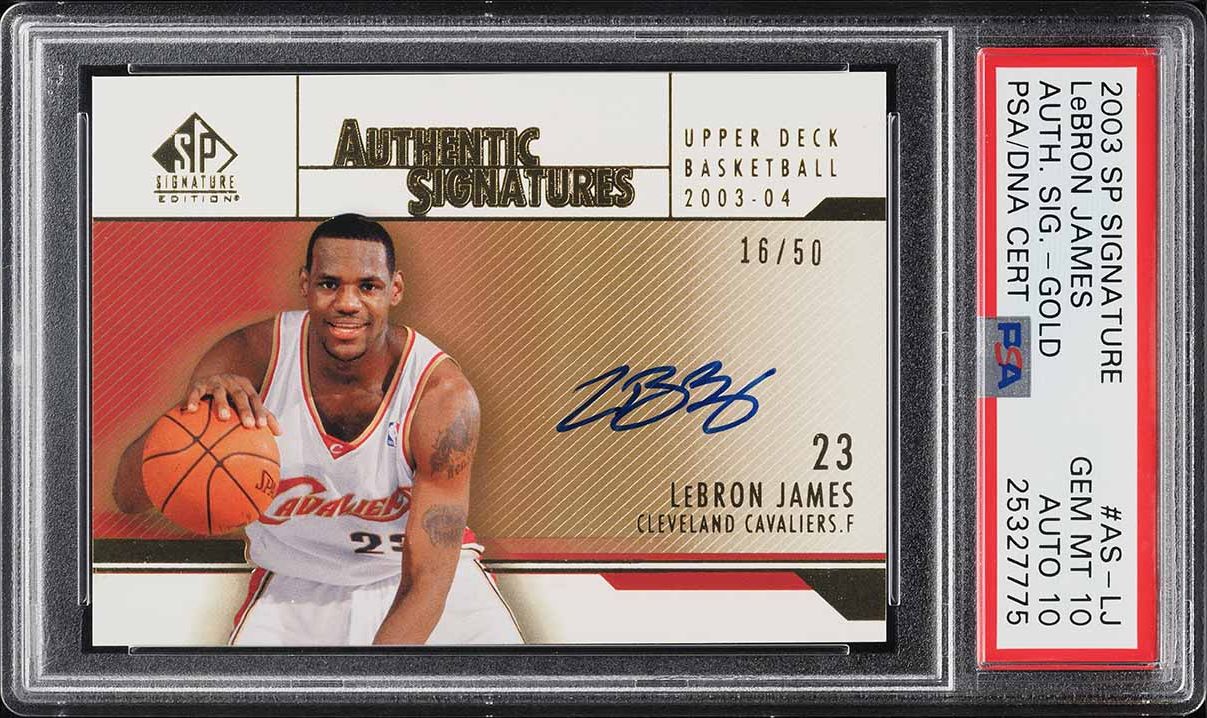 2003 SP Signature Edition Gold LeBron James ROOKIE AUTO DNA 10 /50 #AS ...