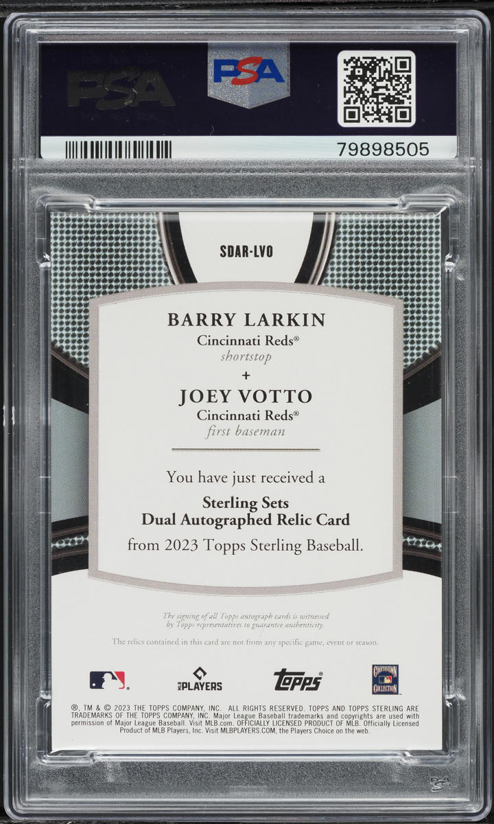 2023 Topps Sterling Joey Votto Barry Larkin PATCH AUTO /15 #SDARLVO PSA ...