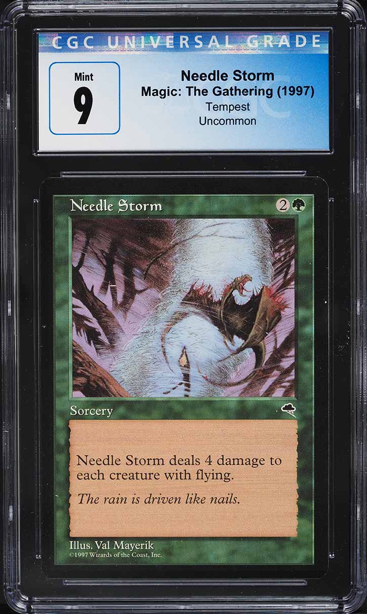 1997 Magic The Gathering MTG Tempest Needle Storm CGC 9 MINT on ...