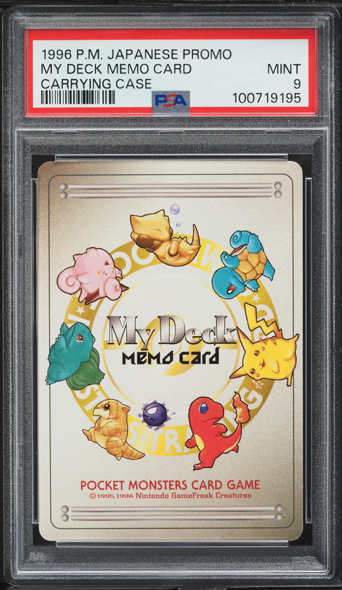 1996 Pokemon Japanese Promo Carrying Case My Deck Memo Card PSA 9 MINT ...