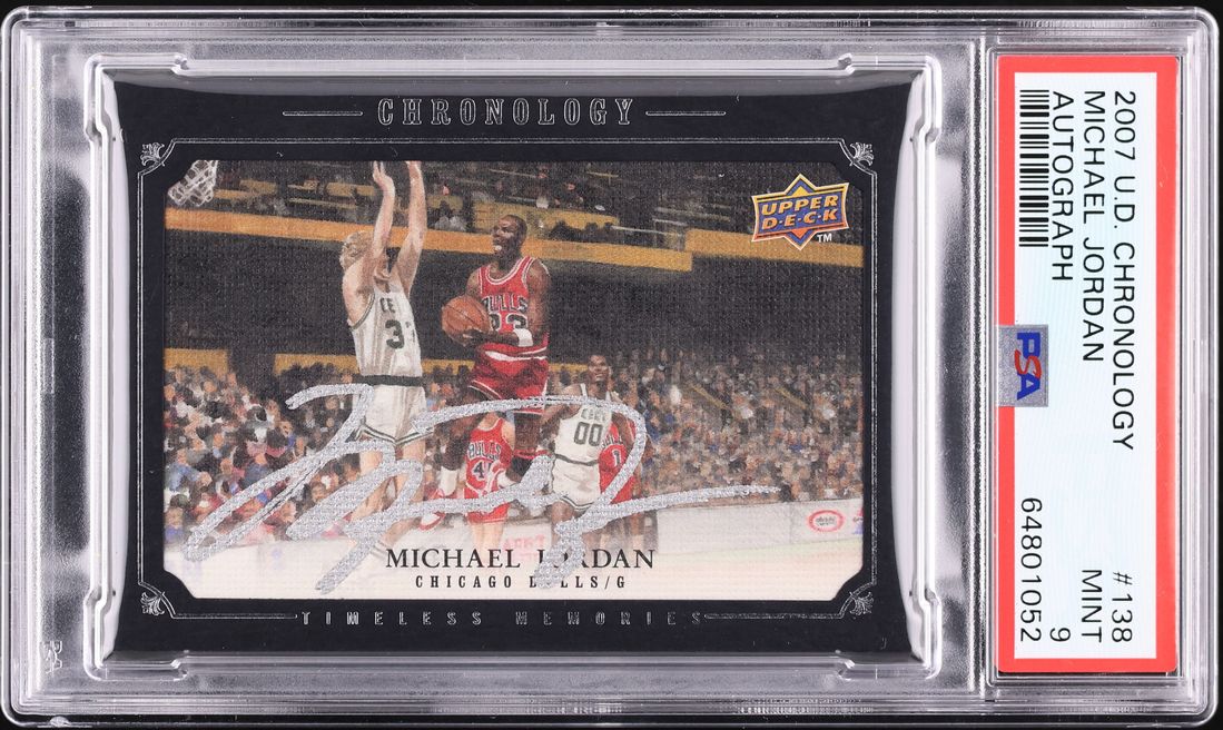 2007 UD Chronology Timeless Memories Michael Jordan AUTO /99 #138 PSA 9 ...