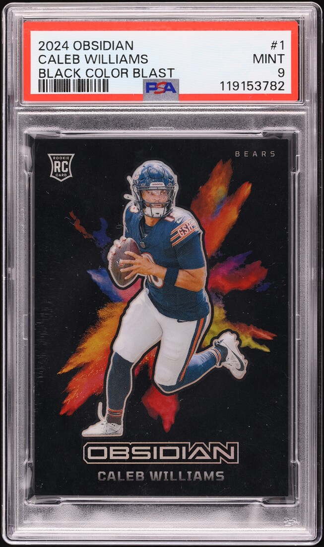 2024 Panini Obsidian Black Color Blast Caleb Williams ROOKIE #1 PSA 9 ...