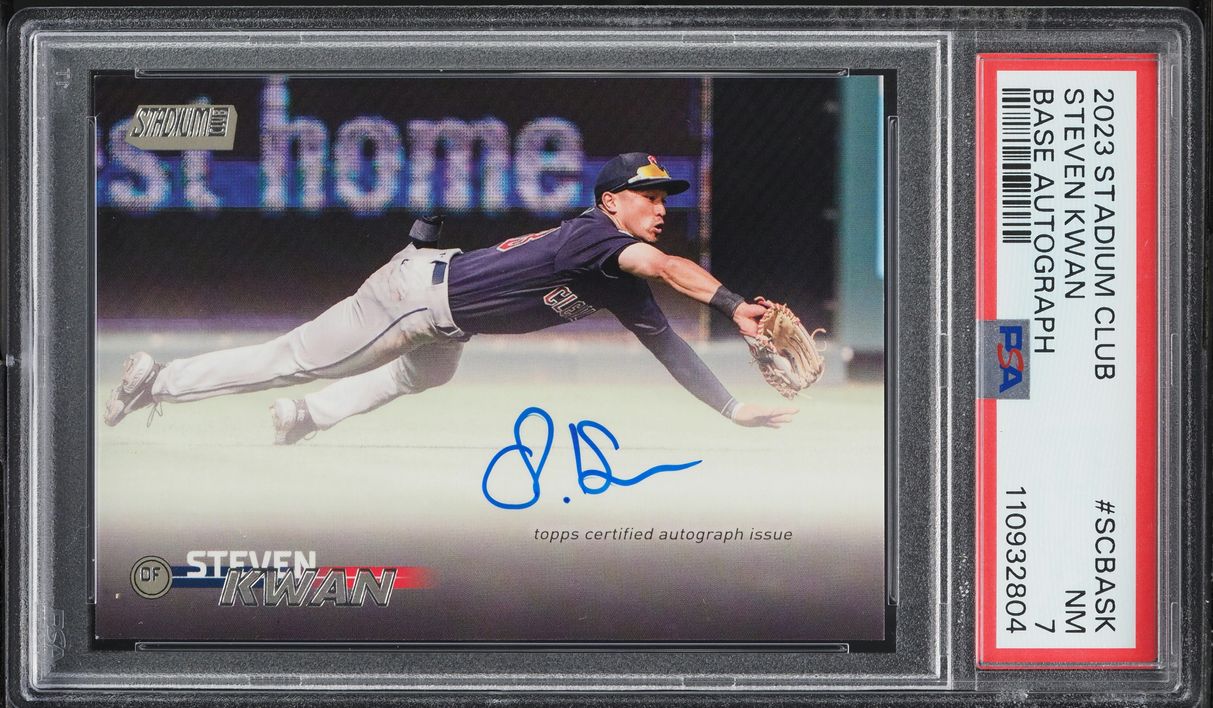 2023 Stadium Club Base Steven Kwan AUTO #SCBASK PSA 7 NRMT on Fanatics ...