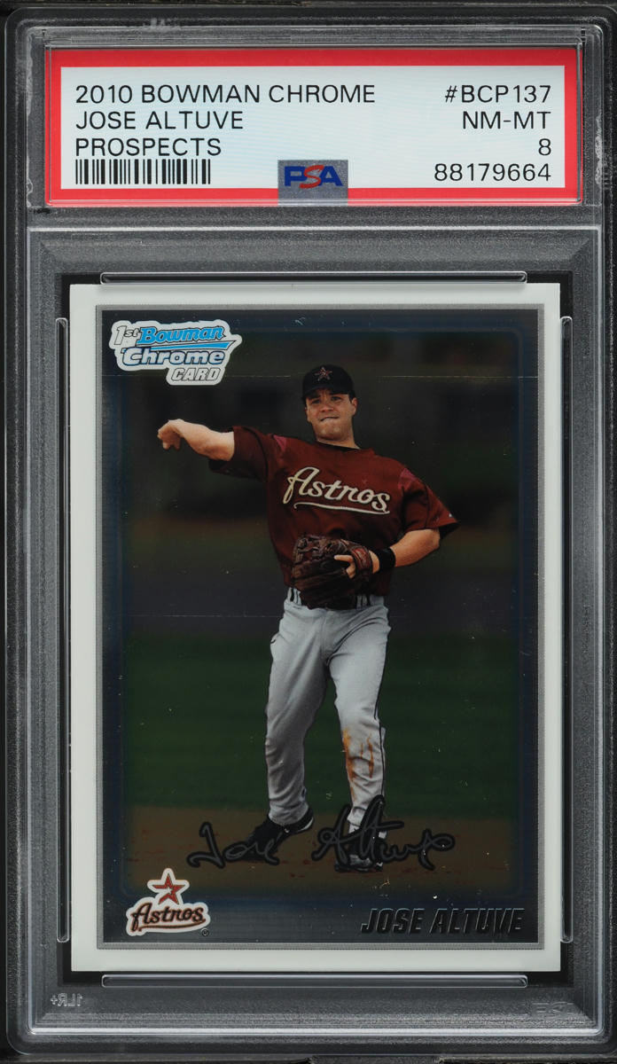 2010 Bowman Chrome Prospects Jose Altuve ROOKIE #BCP137 PSA 8 NM-MT on ...