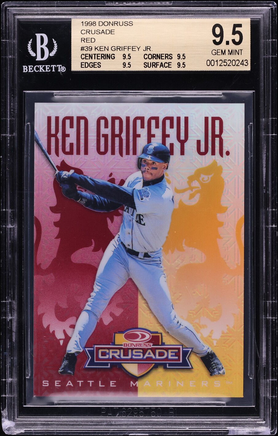 1998 Donruss Crusade Red Ken Griffey Jr. /25 #39 BGS 9.5 GEM MINT on ...
