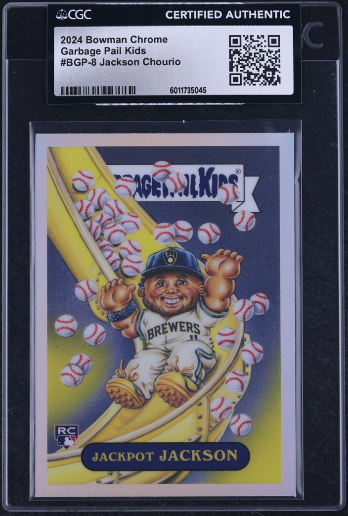 2024 Bowman Chrome Garbage Pail Kids Jackson Chourio ROOKIE #BGP-8 CGC ...