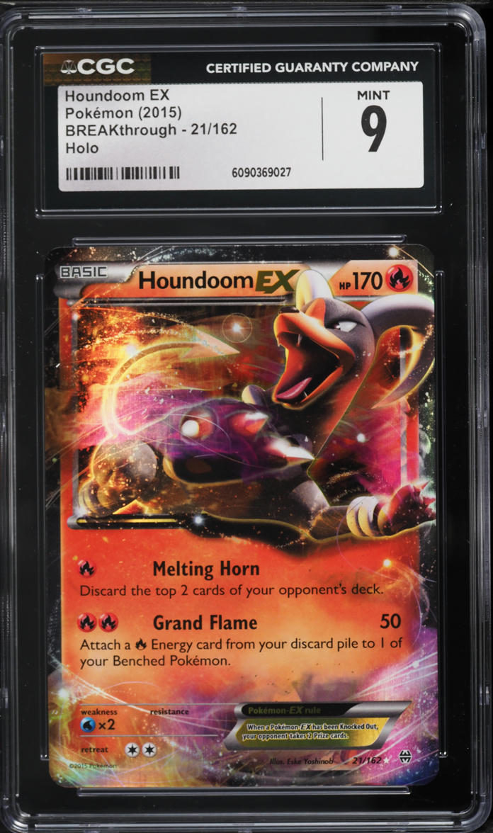 2015 Pokemon XY BREAKthrough Houndoom EX #21 CGC 9 MINT on Fanatics Collect