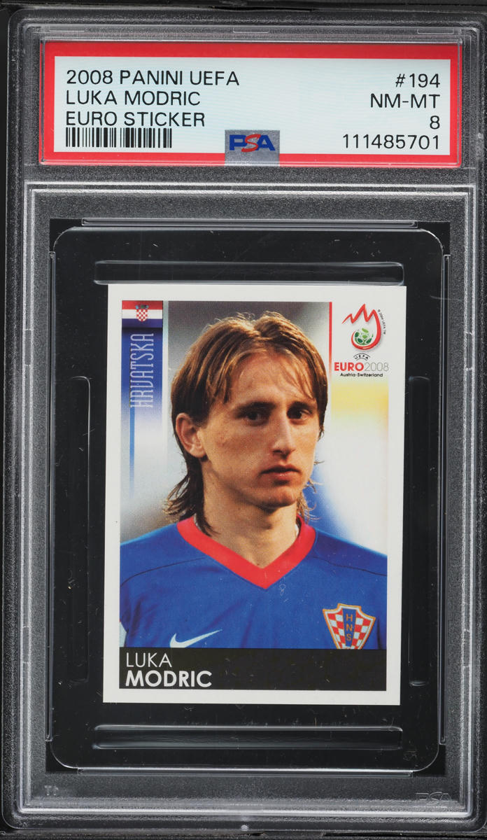 2008 Panini UEFA Euro Sticker Luka Modric ROOKIE #194 PSA 8 NM-MT on ...