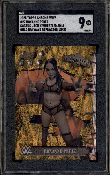 2025 Topps Chrome WWE Cactus Jack Gold Raywave #27 Roxanne Perez /50 ...