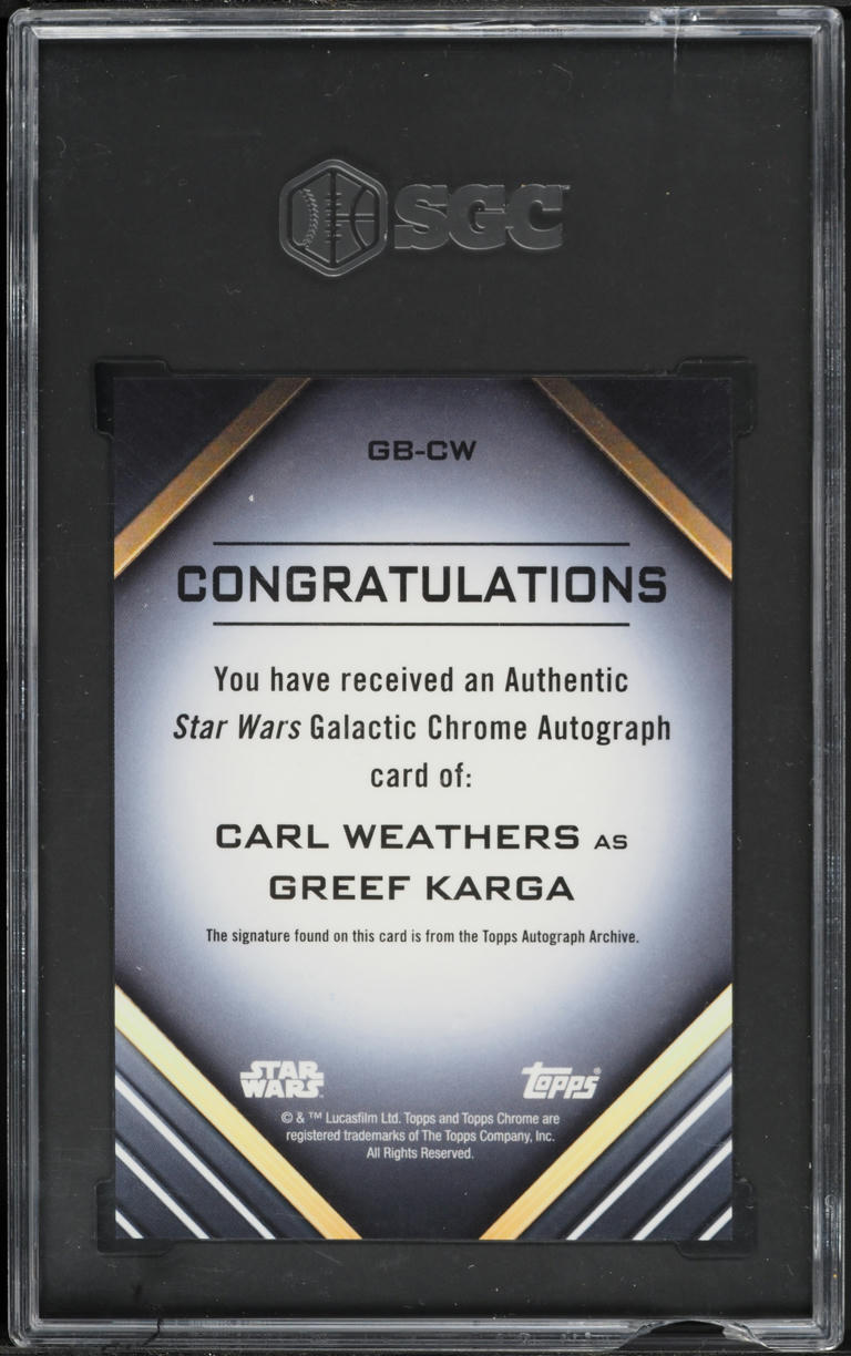 2022 Topps Chrome Black Star Wars Galactic Greef Karga Carl Weathers ...