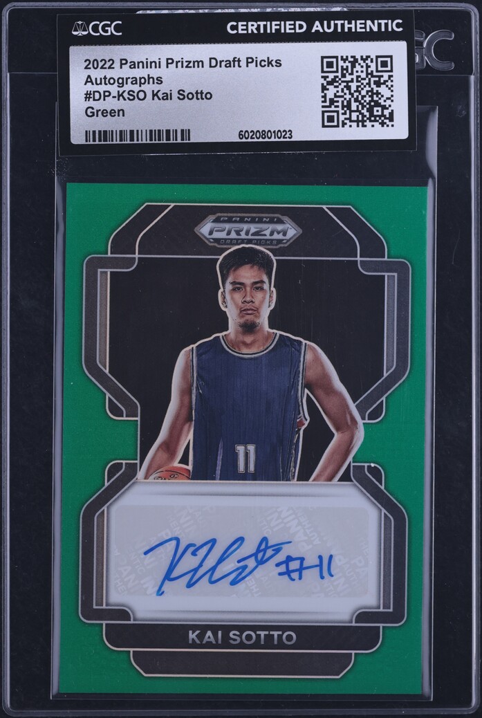 2022 Panini Prizm Draft Picks Green Kai Sotto ROOKIE AUTO #DP-KSO CGC ...