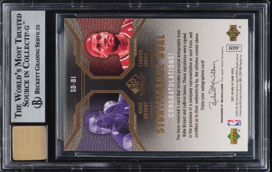 2007 SP Game Used Significance Dual Kobe Bryant & LeBron James AUTO /25 ...