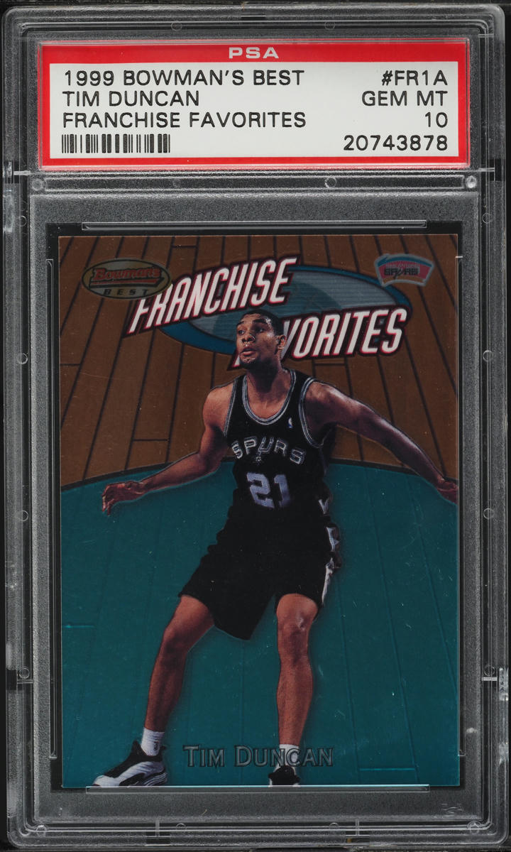 1999 Bowman's Best Franchise Favorites Tim Duncan #FR1A PSA 10 GEM MINT ...