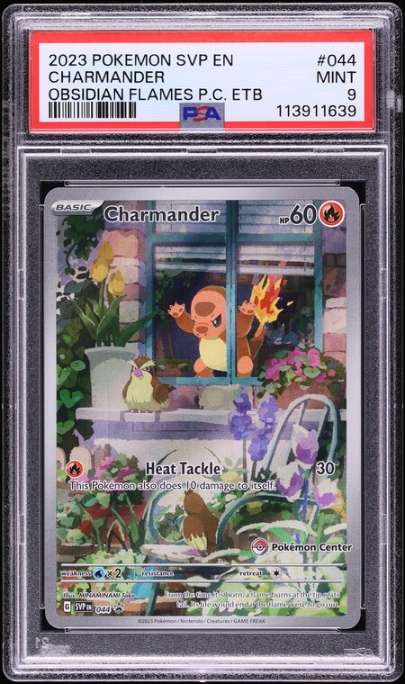 2023 Pokemon SV Obsidian Flames Pokemon Center ETB Charmander #44 PSA 9 ...