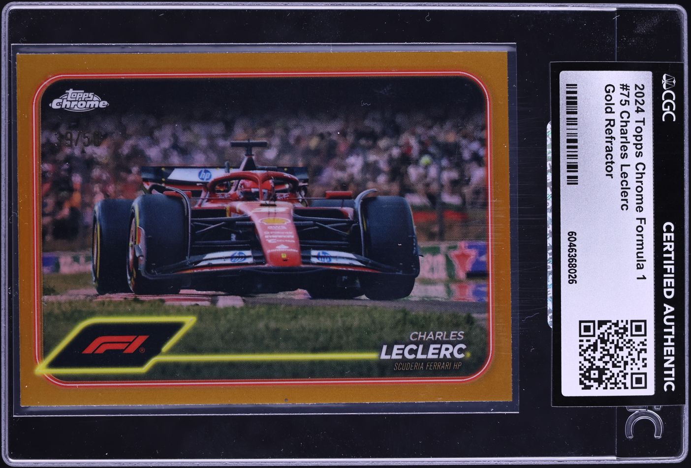2024 Topps Chrome Formula 1 F1 Gold Refractor Charles Leclerc /50 #75 ...