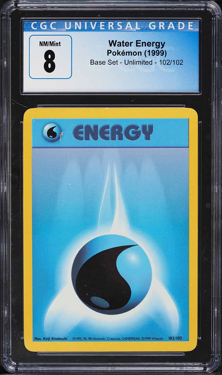 1999 Pokemon Base Set Water Energy #102 CGC 8 NM-MT on Fanatics Collect