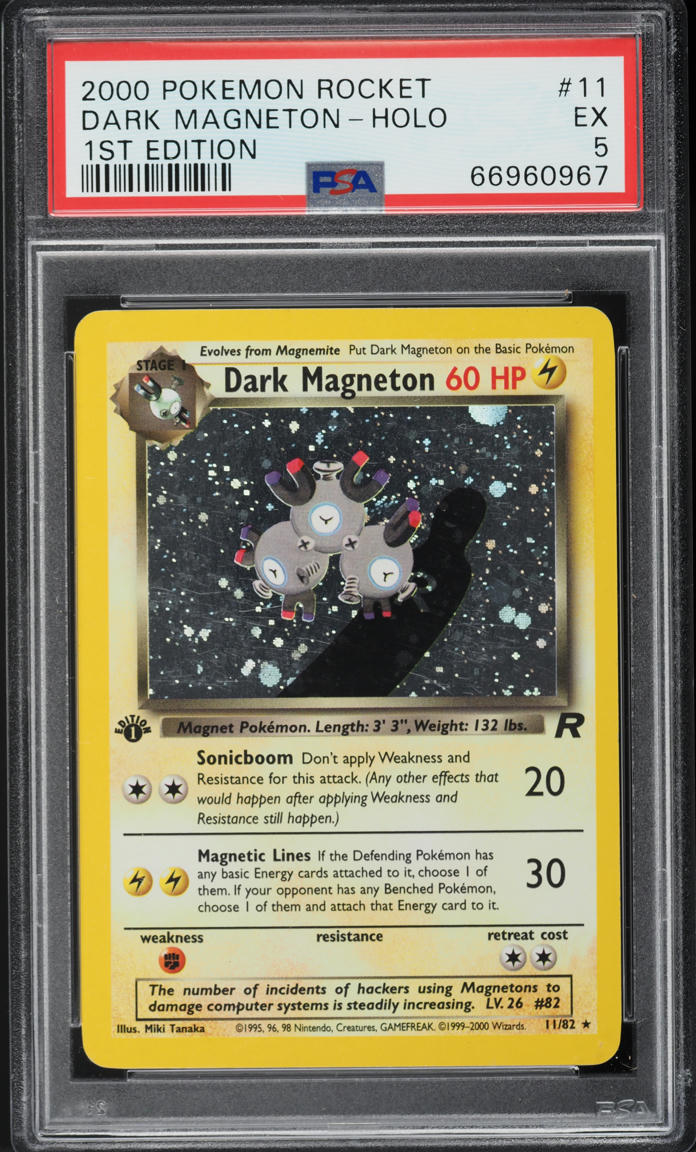 2000 Pokemon Team Rocket 1st Edition Holo Dark Magneton #11 PSA 5 EX on ...