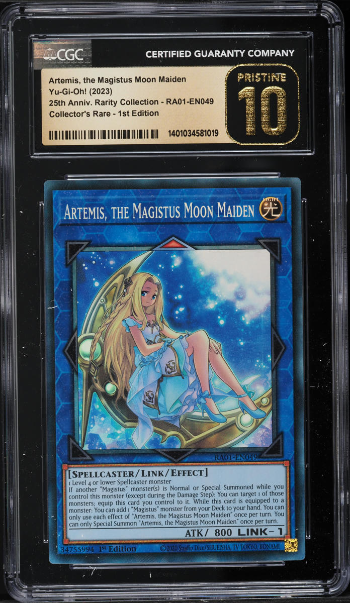 2023 Yu-Gi-Oh! RA01 1st Ed Artemis, The Magistus Moon Maiden #RA01-EN049 CGC 10 on Fanatics Collect