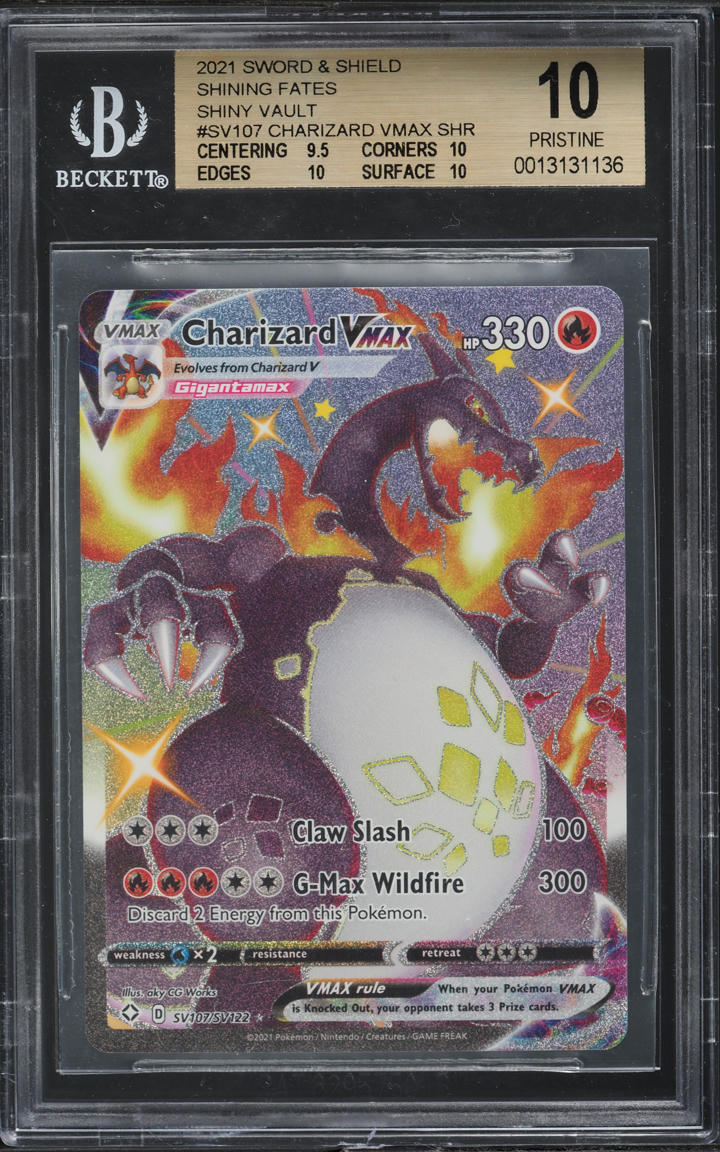 2021 Pokemon SWSH Shining Fates Full Art Charizard VMAX #107 BGS 10 ...