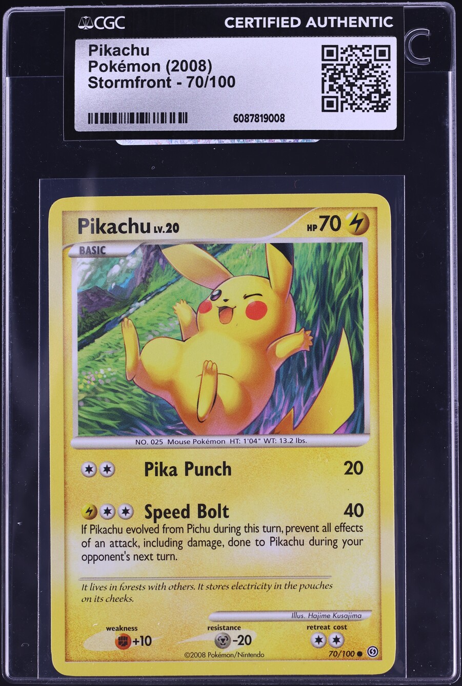2008 Pokemon Diamond & Pearl Stormfront Pikachu #70 CGC AUTH on ...