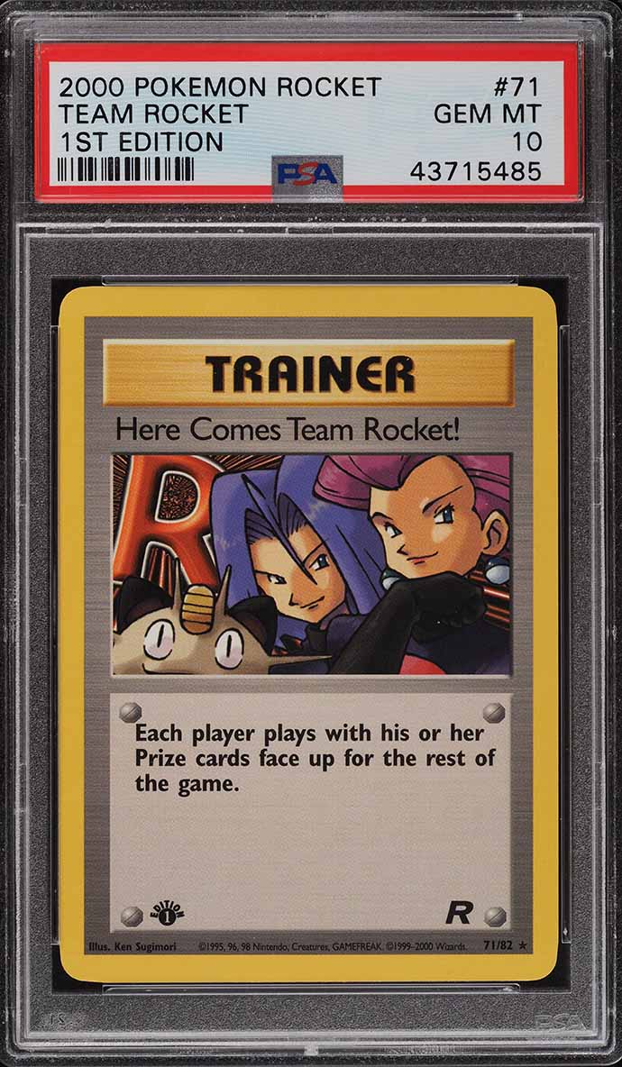 2000 Pokemon Team Rocket 1st Edition Here Comes Team Rocket! #71 PSA 10 ...