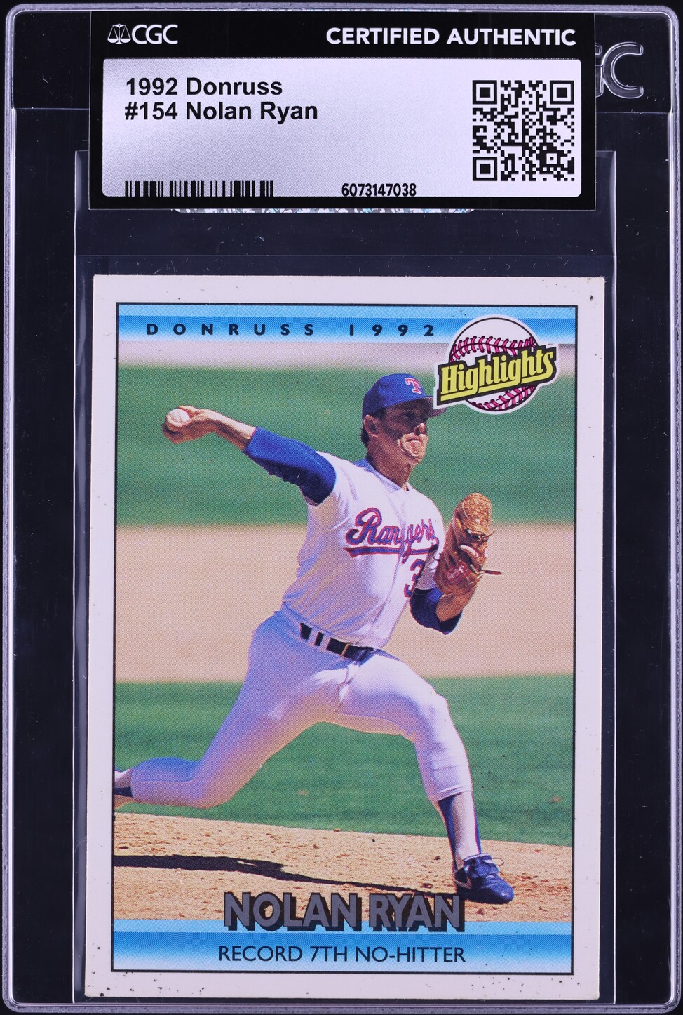 1992 Donruss Nolan Ryan #154 CGC AUTH on Fanatics Collect
