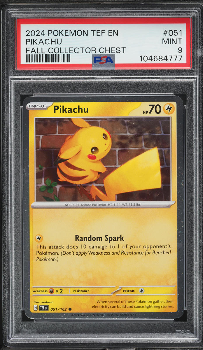2024 Pokemon SV Temporal Forces Fall Collector Chest Pikachu #51 PSA 9 ...