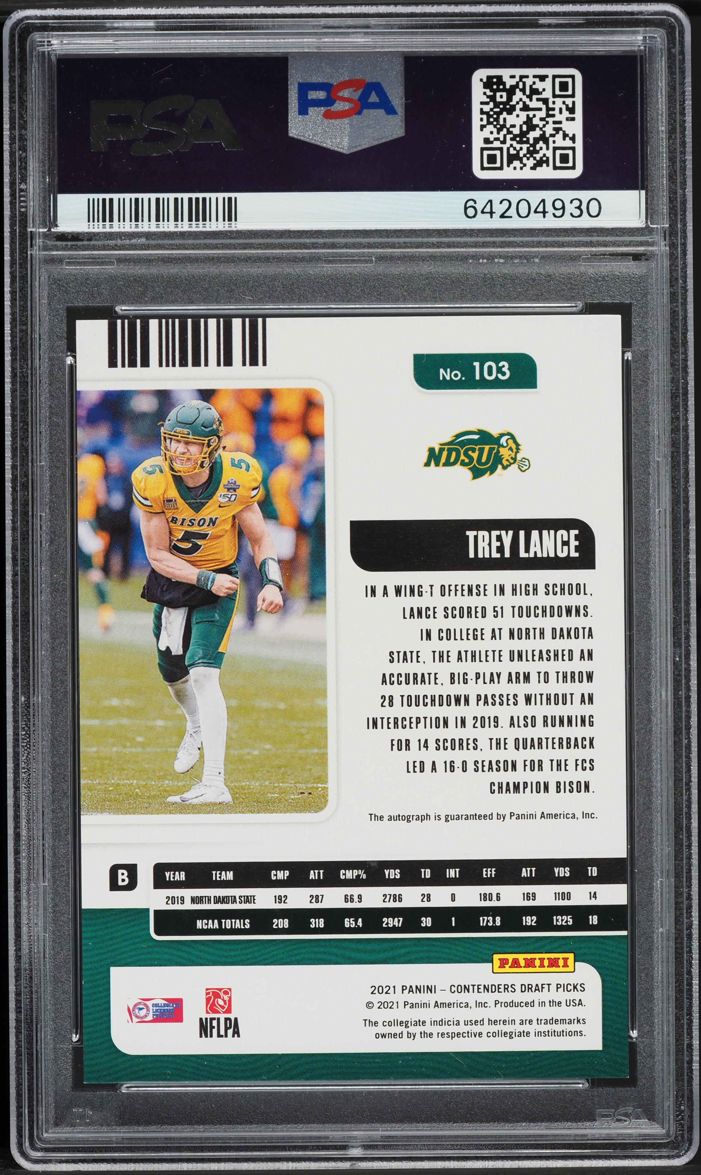 2021 Panini Contenders Draft Picks Bowl Trey Lance ROOKIE AUTO 10/10 ...