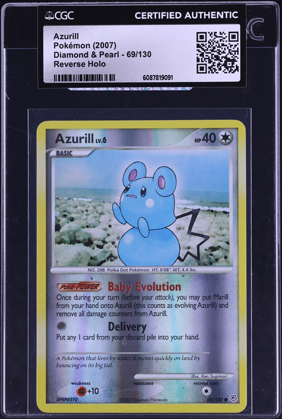 2007 Pokemon Diamond & Pearl Reverse Holo Azurill #69 CGC AUTH on ...