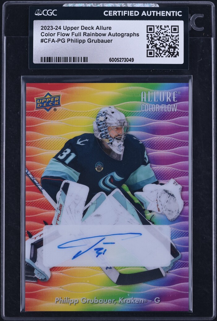 2023 Upper Deck Allure Color Flow Full Rainbow Philipp Grubauer AUTO ...