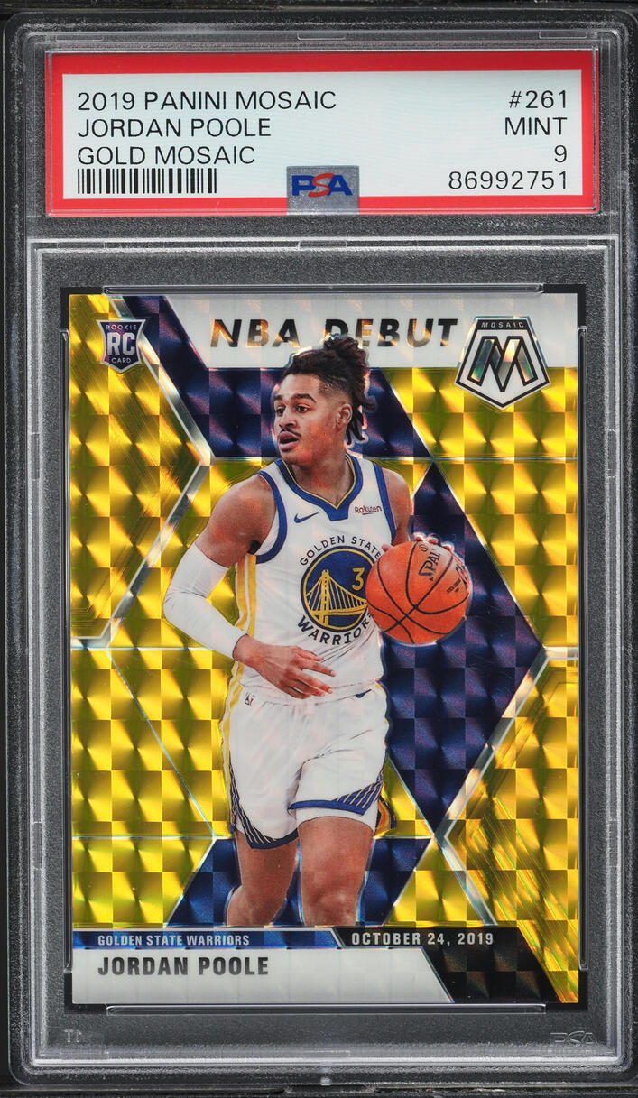 2019 Panini Mosaic Gold Jordan Poole ROOKIE 10/10 #261 PSA 9 MINT on ...