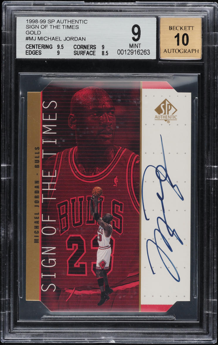 1998 SP Authentic Sign Of The Times Gold Michael Jordan AUTO #MJ BGS 9 ...