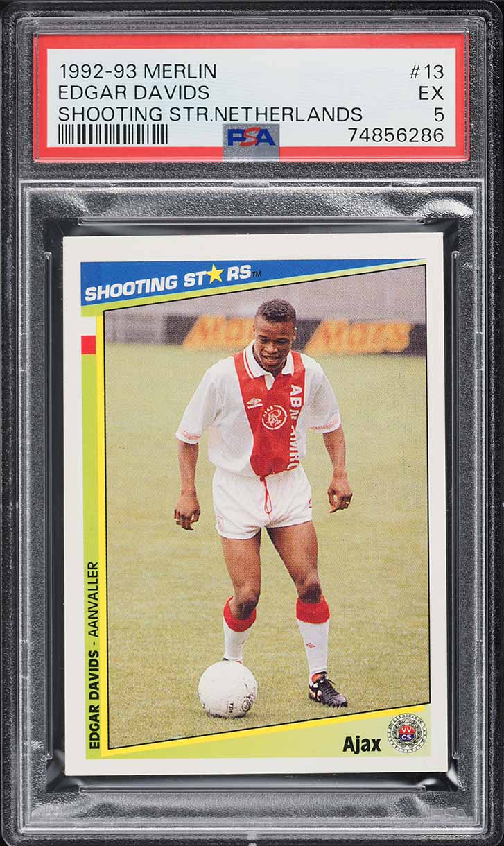 1992 Merlin Shooting Stars Netherlands Edgar Davids ROOKIE #13 PSA 5 EX ...