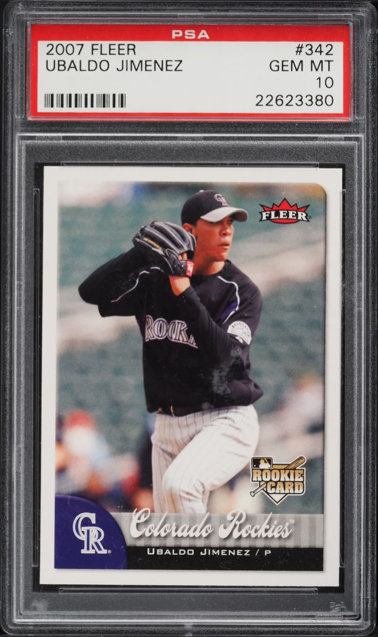2007 Fleer Ubaldo Jimenez ROOKIE #342 PSA 10 GEM MINT on Fanatics Collect