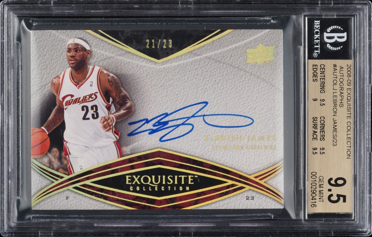 2008 Exquisite Collection LeBron James AUTO /23 #AUTO-LJ BGS 9.5 GEM ...