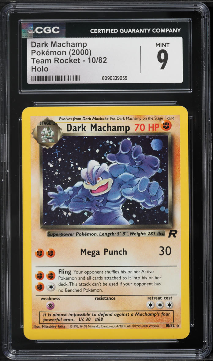 2000 Pokemon Team Rocket Holo Dark Machamp #10 CGC 9 MINT on Fanatics ...