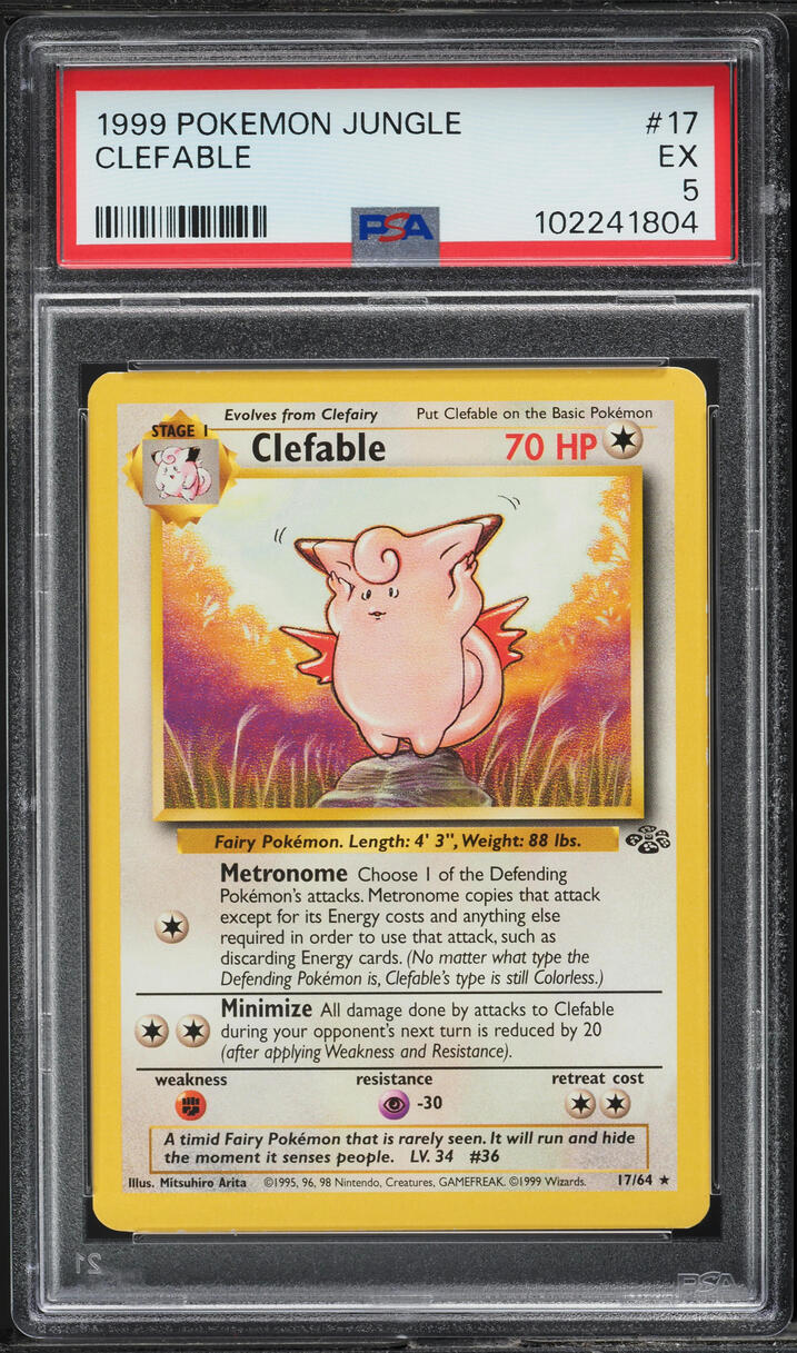 1999 Pokemon Jungle Clefable #17 PSA 5 EX on Fanatics Collect