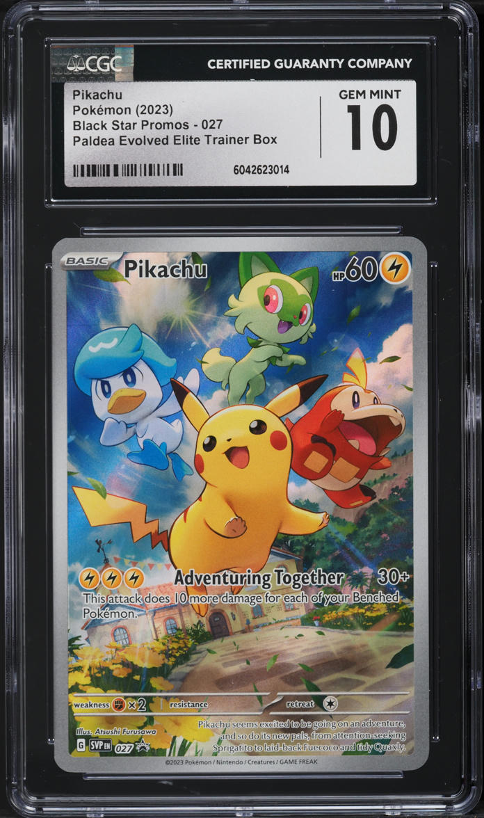 2023 Pokemon SV Black Star Promo Paldea Evolved ETB Pikachu #27 CGC 10 GEM MINT on Fanatics Collect