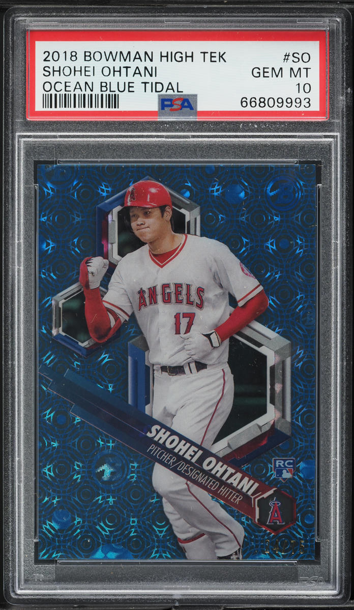 2018 Bowman High Tek Ocean Blue Tidal Shohei Ohtani ROOKIE /75 #RHT-SO ...