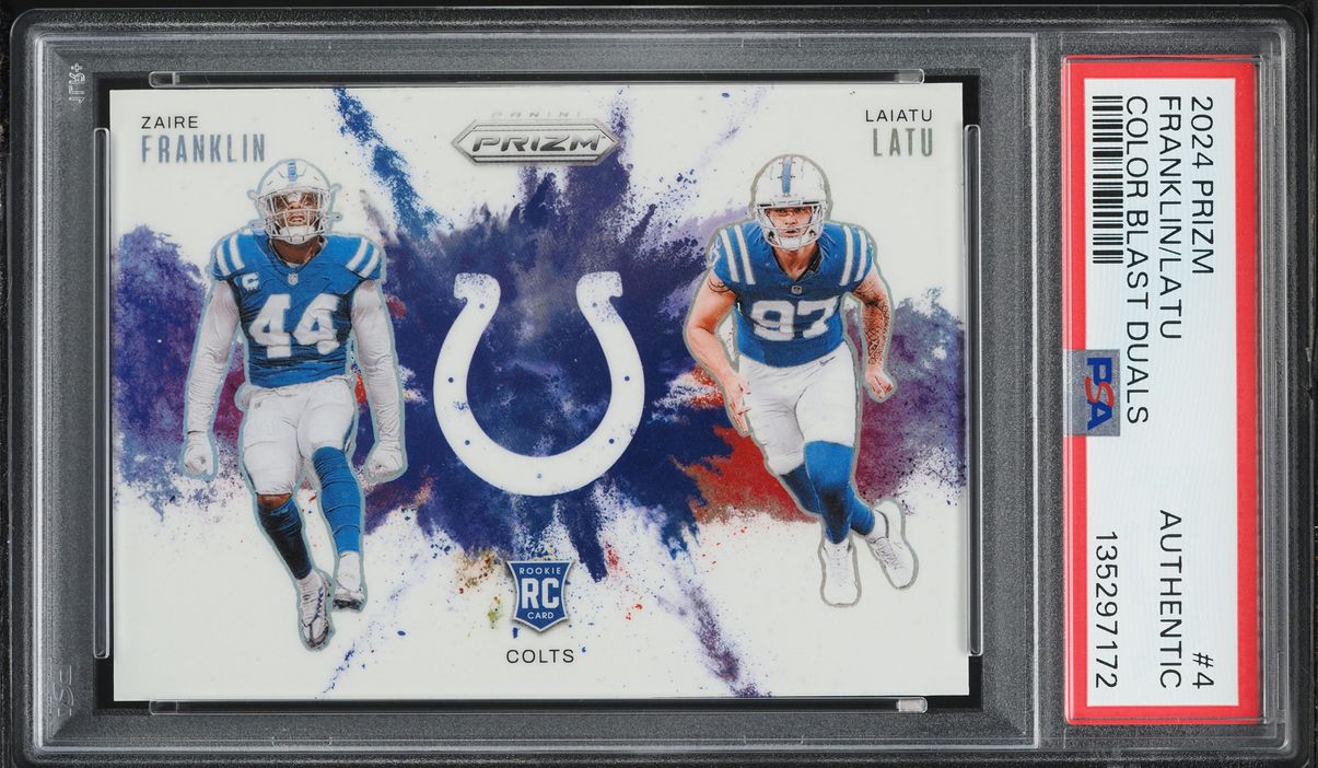 2024 Panini Prizm Color Blast Duals Zaire Franklin Laiatu Latu ROOKIE ...