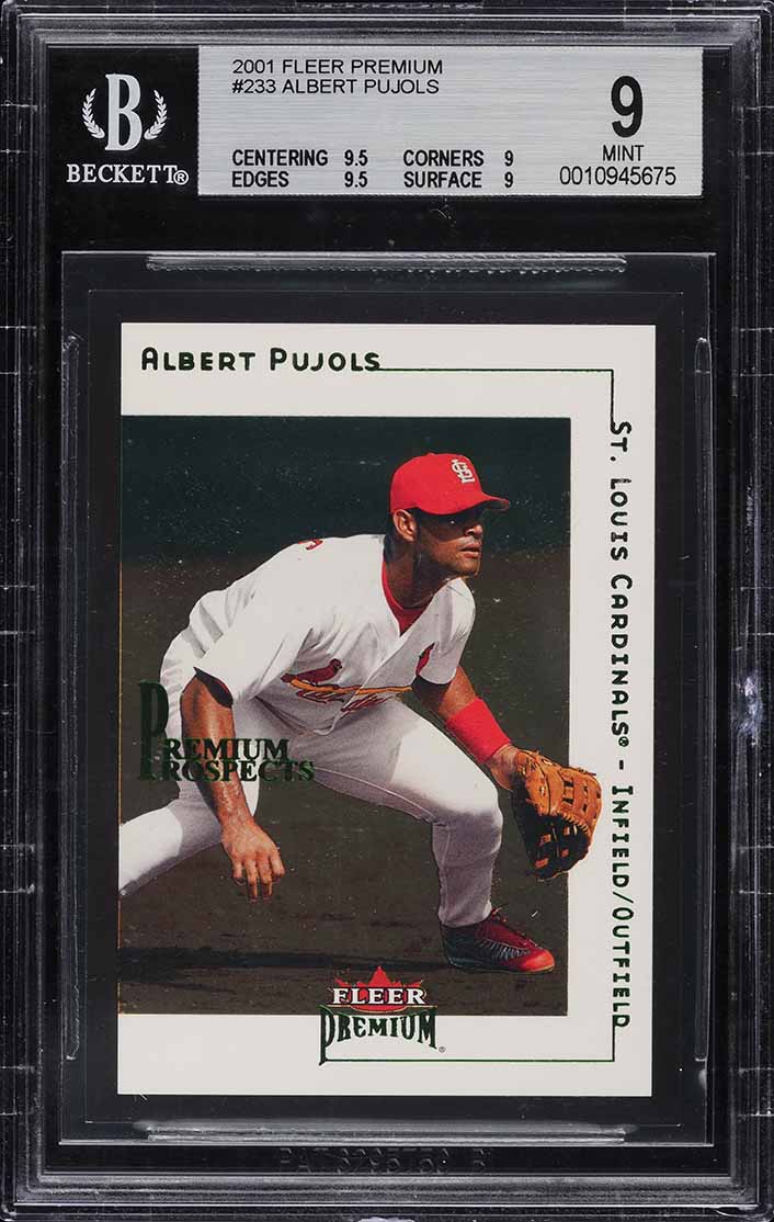 2001 Fleer Premium Albert Pujols ROOKIE /1999 #233 BGS 9 MINT on ...