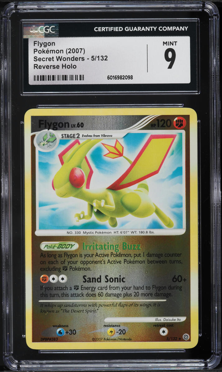 2007 Pokemon Diamond & Pearl Secret Wonders Reverse Holo Flygon #5 CGC 9 MINT on Fanatics Collect